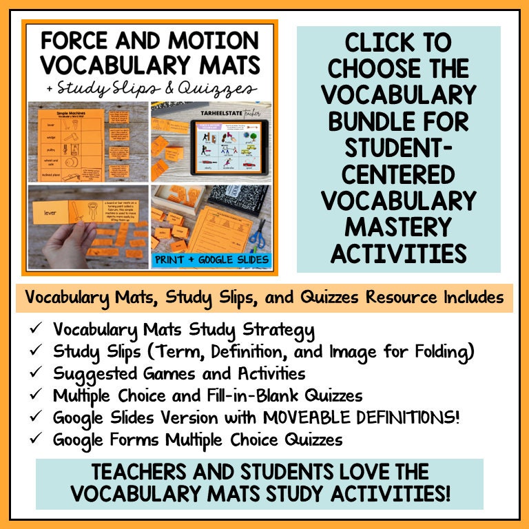 Force and Motion Word Wall | Science Vocabulary Posters (digital ...