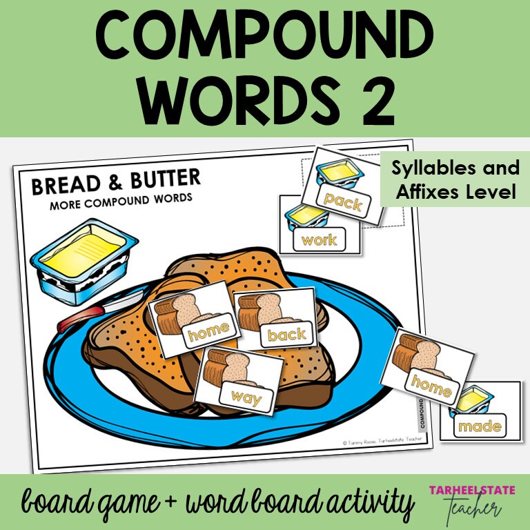 Compound Words Syllables and Affixes Games and Activities Bundle ...