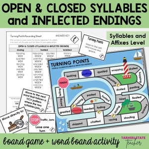 Syllable Juncture Patterns Syllables and Affixes Games and Activities ...