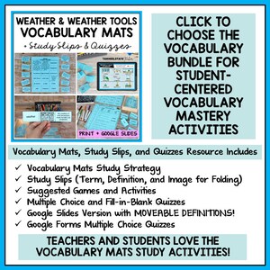 Weather Vocabulary Word Wall Cards, Climate, Science (digital Download ...