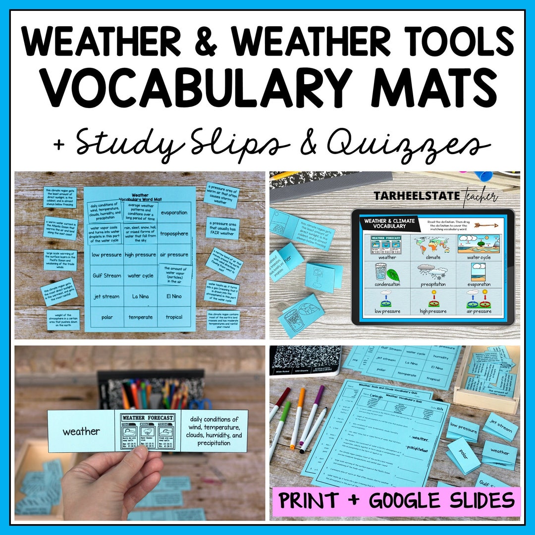 Weather & Weather Tools Vocabulary and Definition Practice | Vocabulary ...