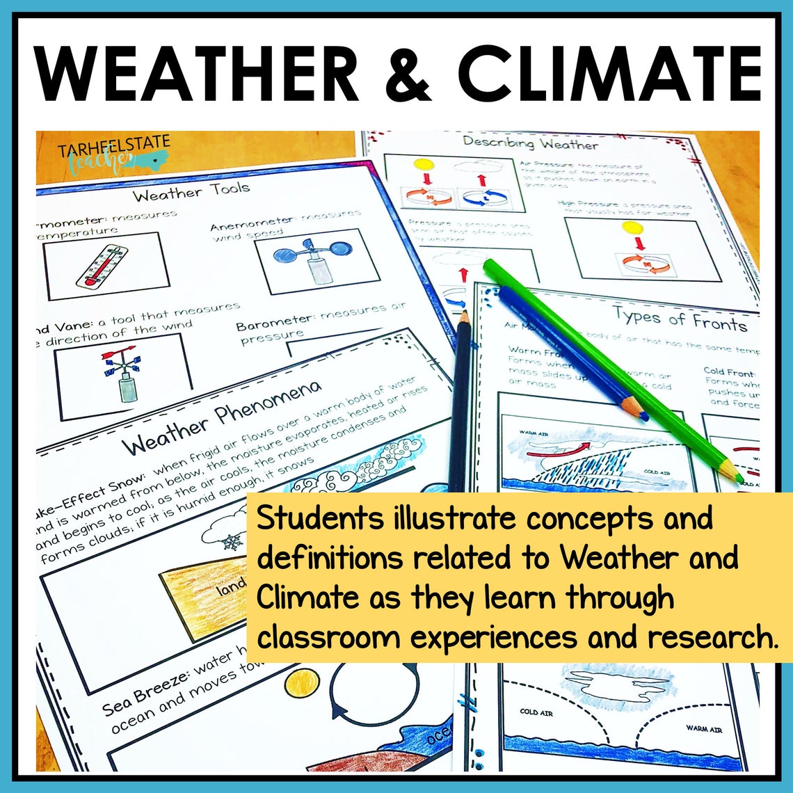 Weather & Climate Research Project | Science Notebook for Students ...