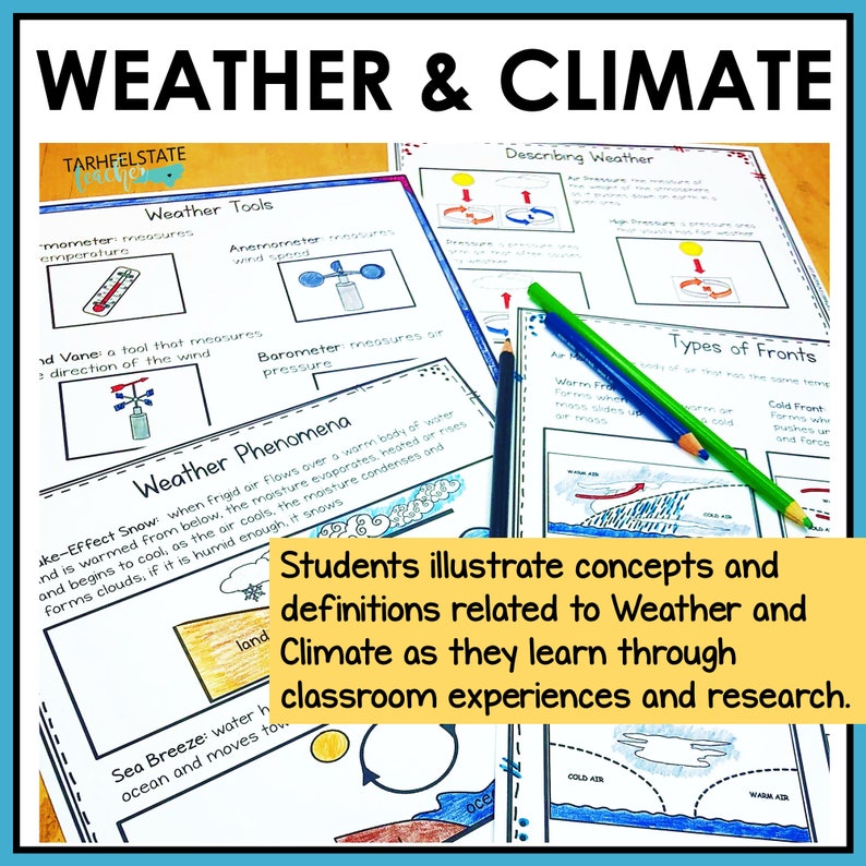 Weather & Climate Research Project | Science Notebook for Students ...