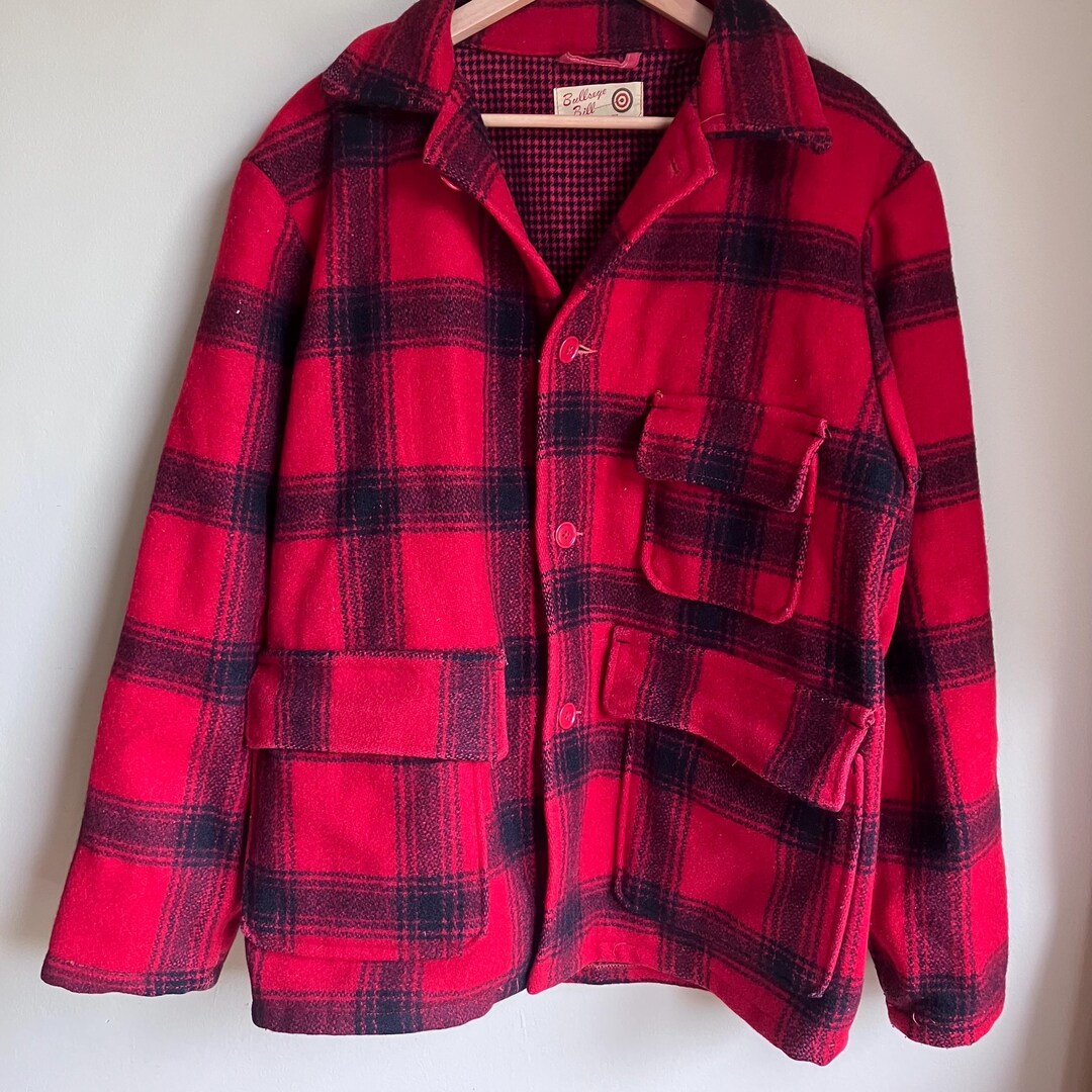 Vintage Bullseye Bill Wool Checked Buffalo Plaid Jacket - Etsy