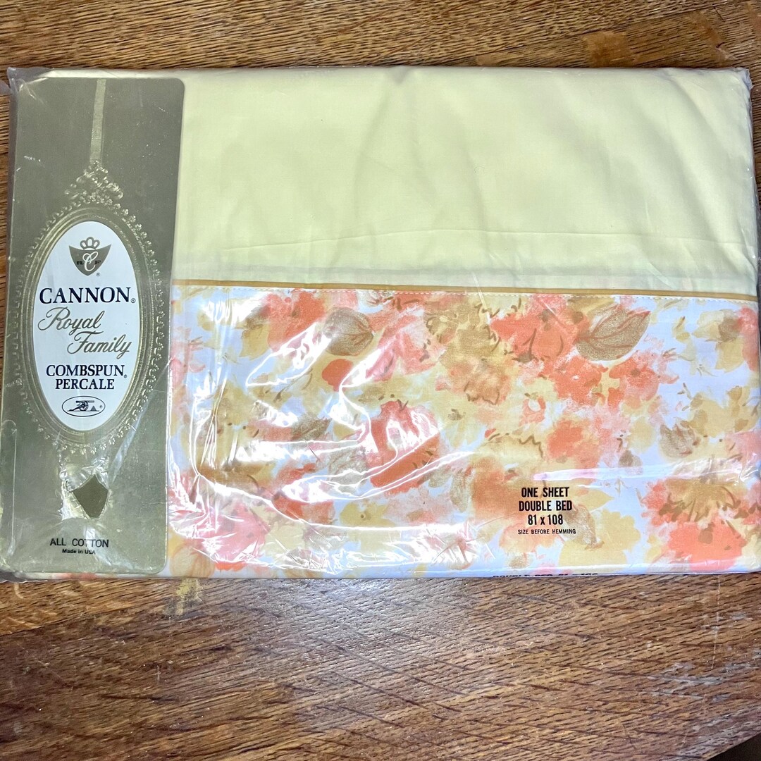 Vintage Sheets Cannon Royal Family Combspun Cotton Percale Double Bed ...