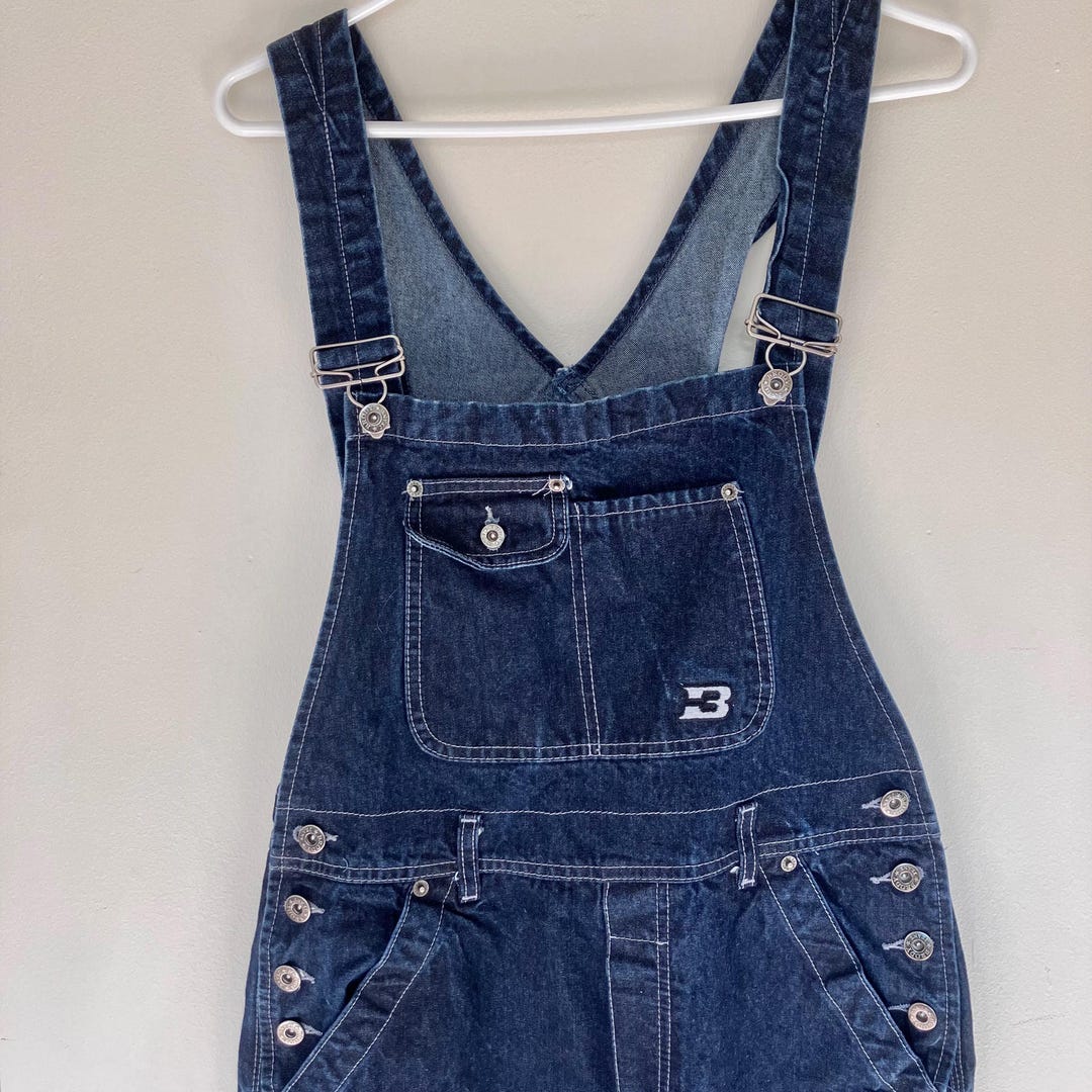 Vintage Jean Bib Overalls Womens Flared Leg Dark Denim Brody Cotton - Etsy
