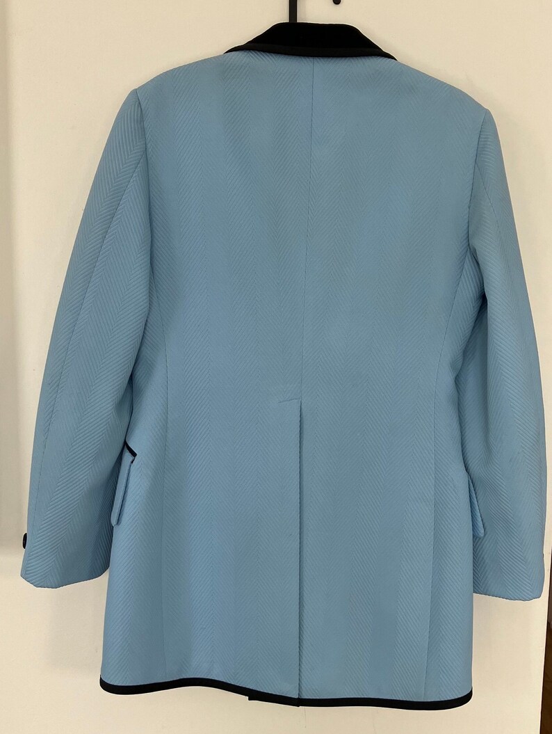 Groovy Retro Powder Blue Tuxedo Coat Dinner Jacket With Black Velvet ...