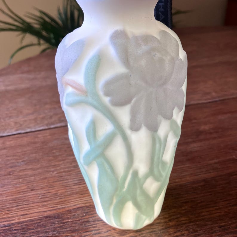 Vintage Pheonix Consolidated Glass Vase With Pastel Flowers - Etsy