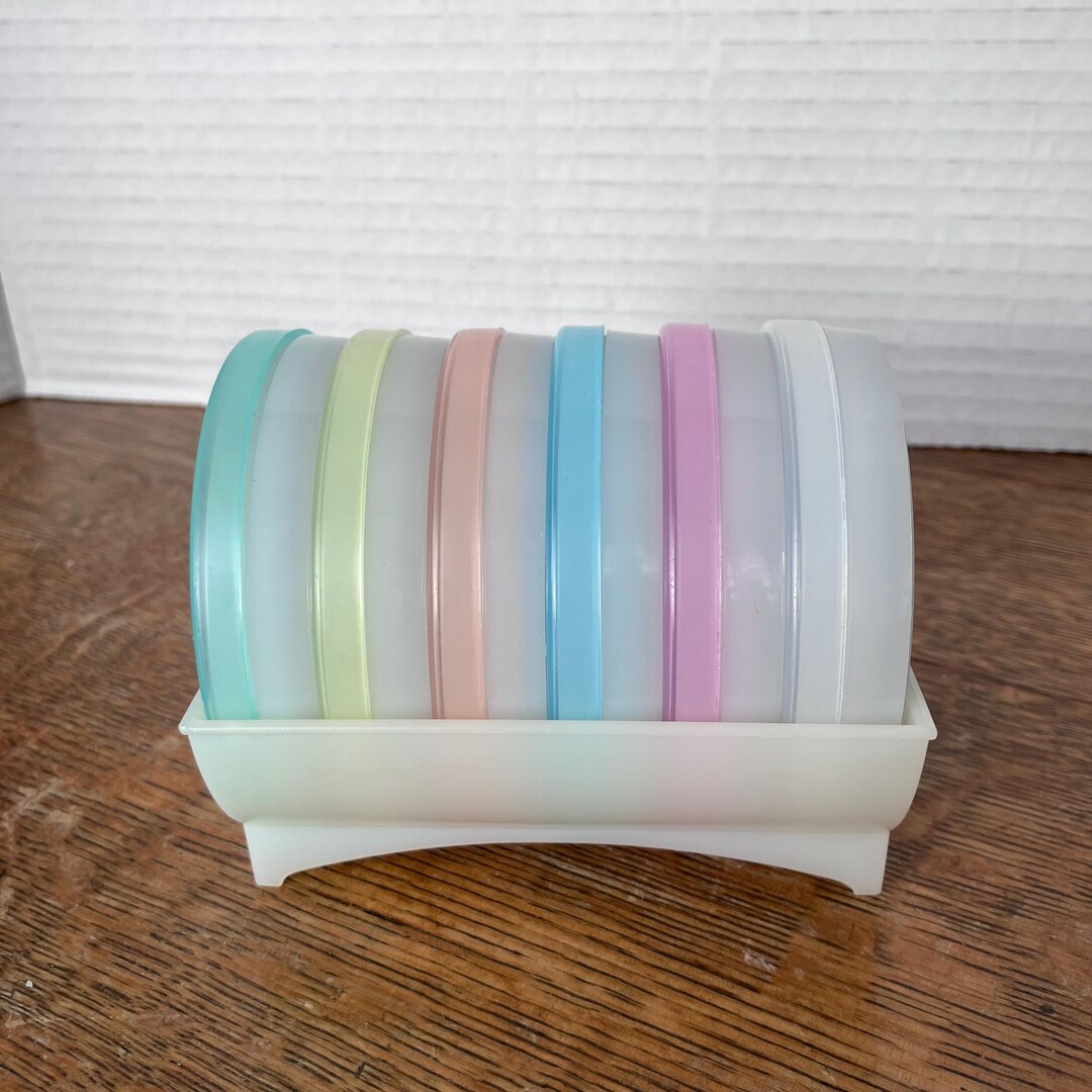 Set of Six Tupperware Coasters Pastel Rainbow Colours Vintage - Etsy