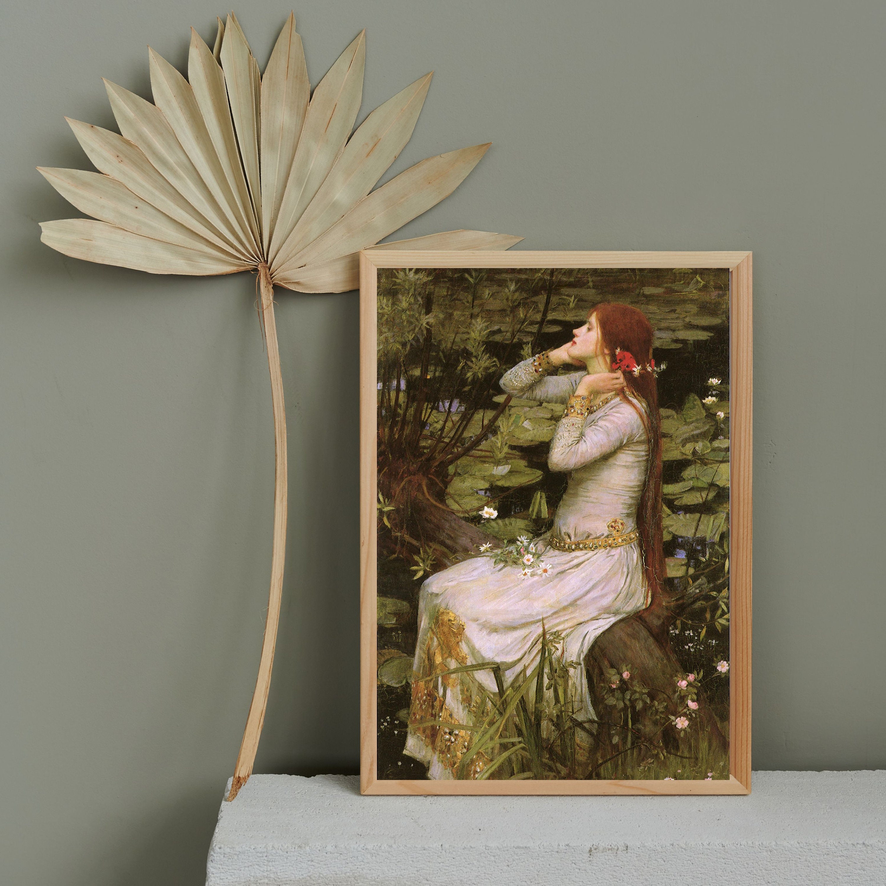 Ophelia, John William Waterhouse, Vintage Painting of Beautiful Woman ...