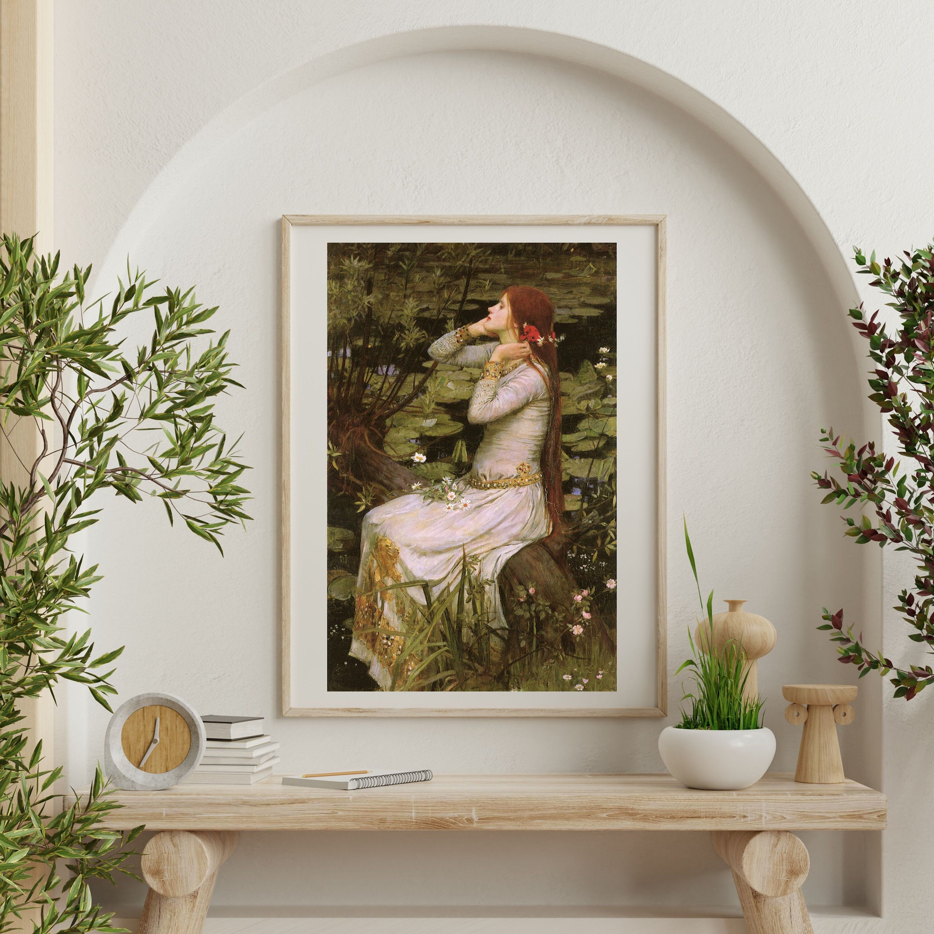 Ophelia, John William Waterhouse, Vintage Painting of Beautiful Woman ...