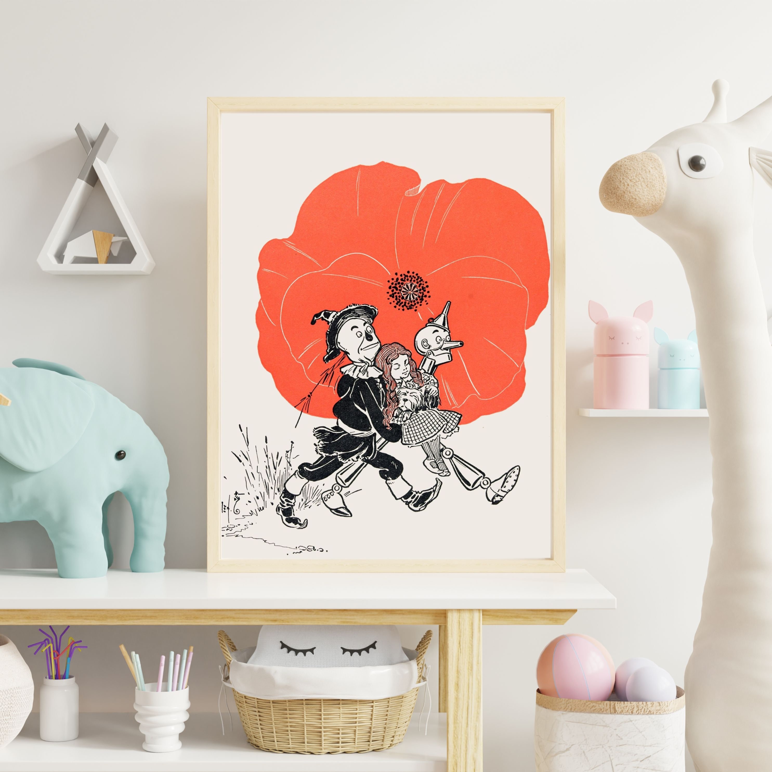 Dorothy and Toto Asleep in the Poppy Field, Fine Art Print, Wizard of ...