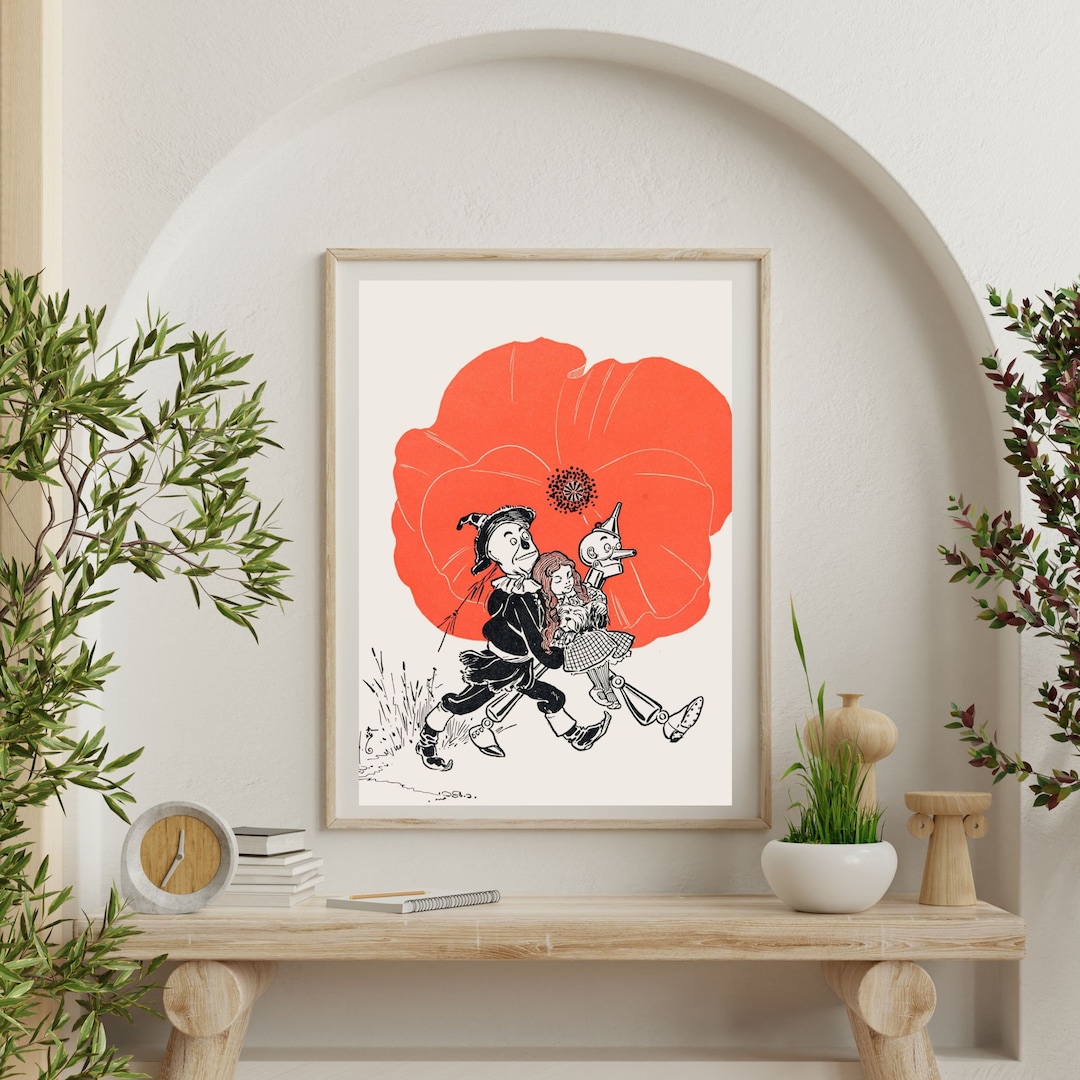 Dorothy and Toto Asleep in the Poppy Field, Fine Art Print, Wizard of ...