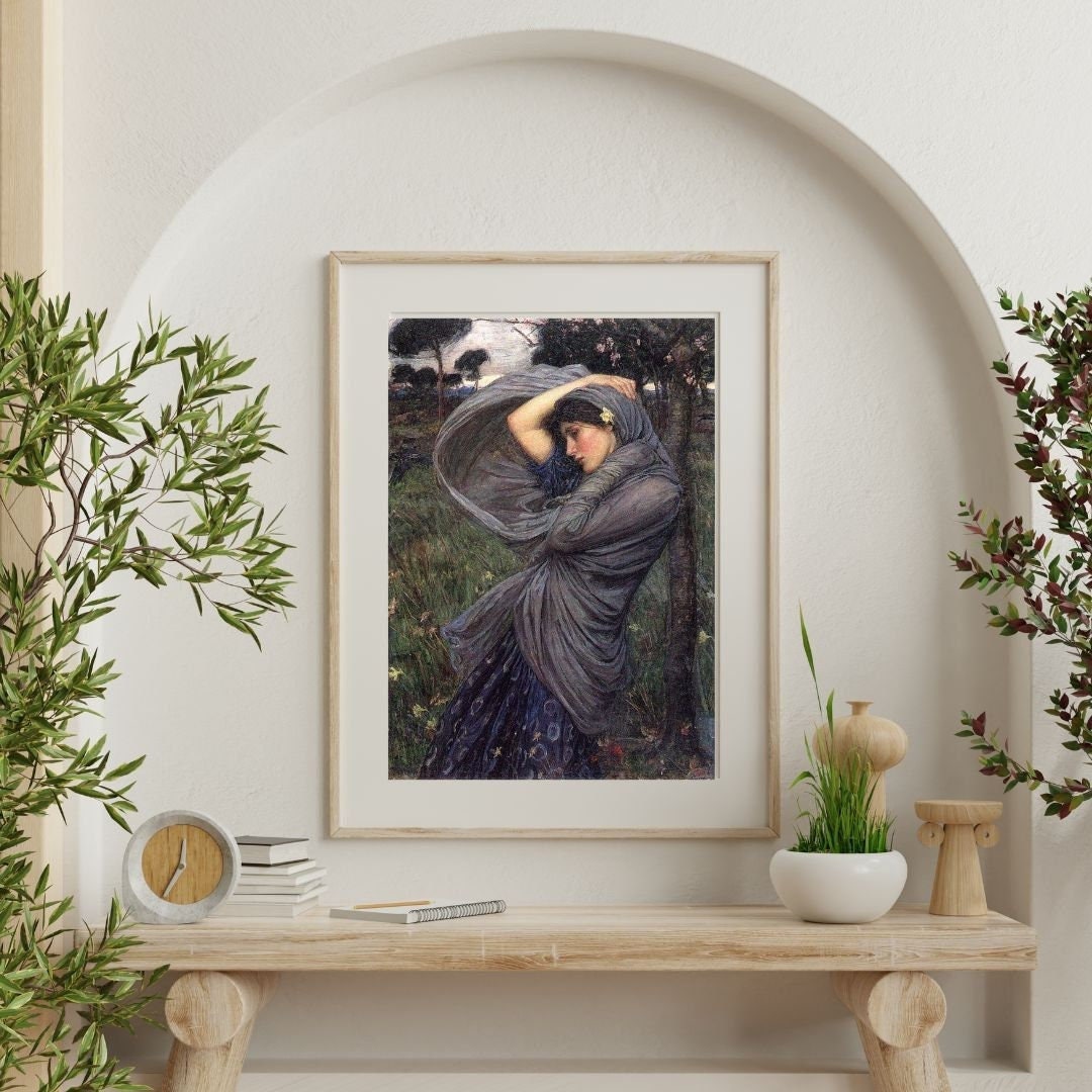 Boreas, Fine Art Print, Vintage Poster, Beautiful Painting of a Woman ...