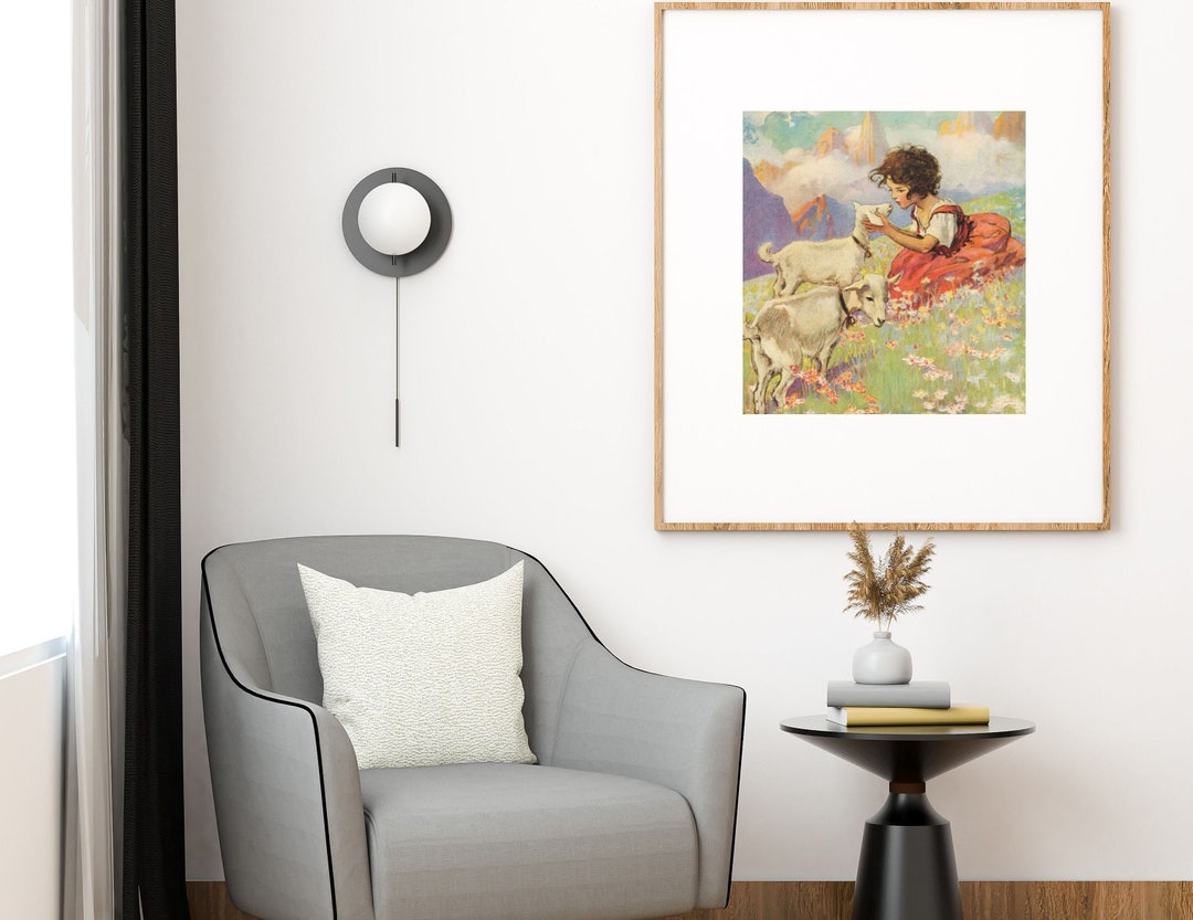 Heidi and Her Goats, Fine Art Print, Vintage Children's Book ...