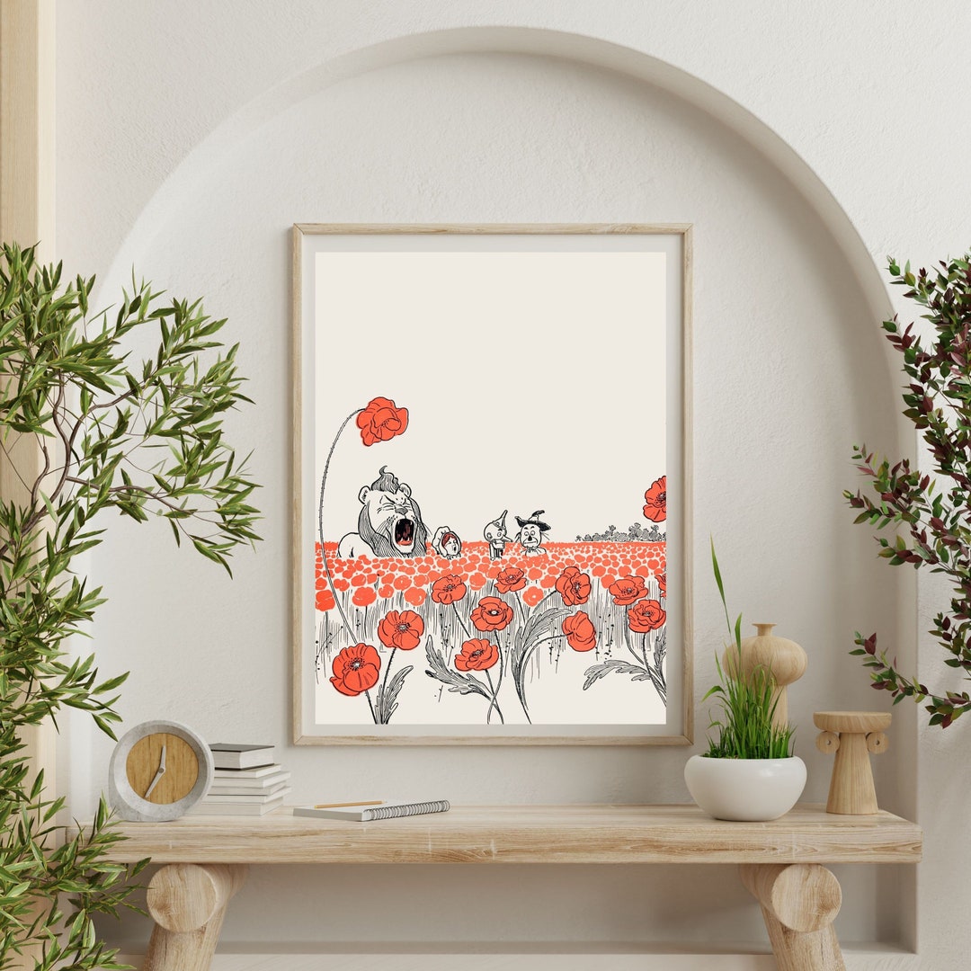 Field of Poppies, Fine Art Print, Vintage Wall Art, Vintage Literary ...