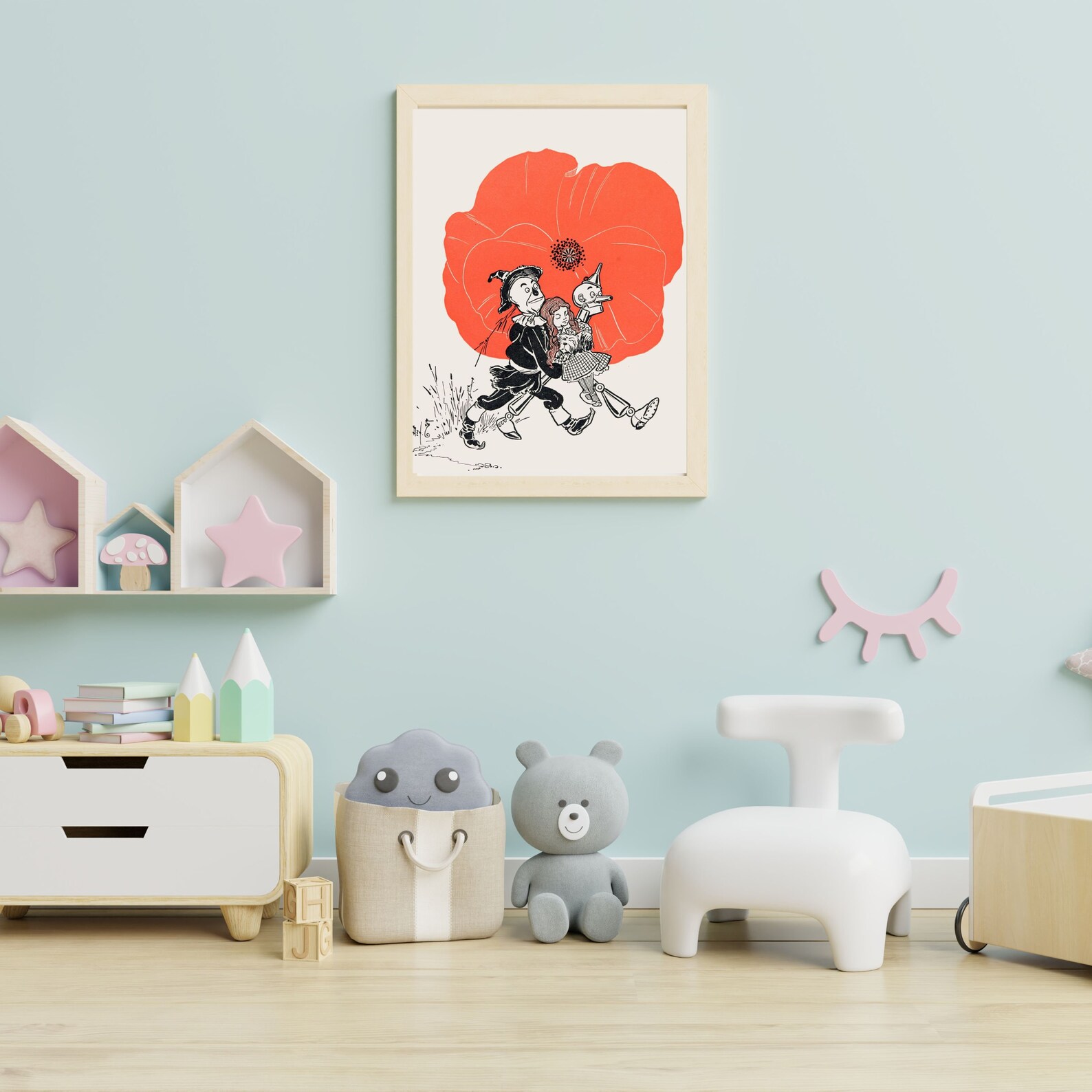 Dorothy and Toto Asleep in the Poppy Field, Fine Art Print, Wizard of ...