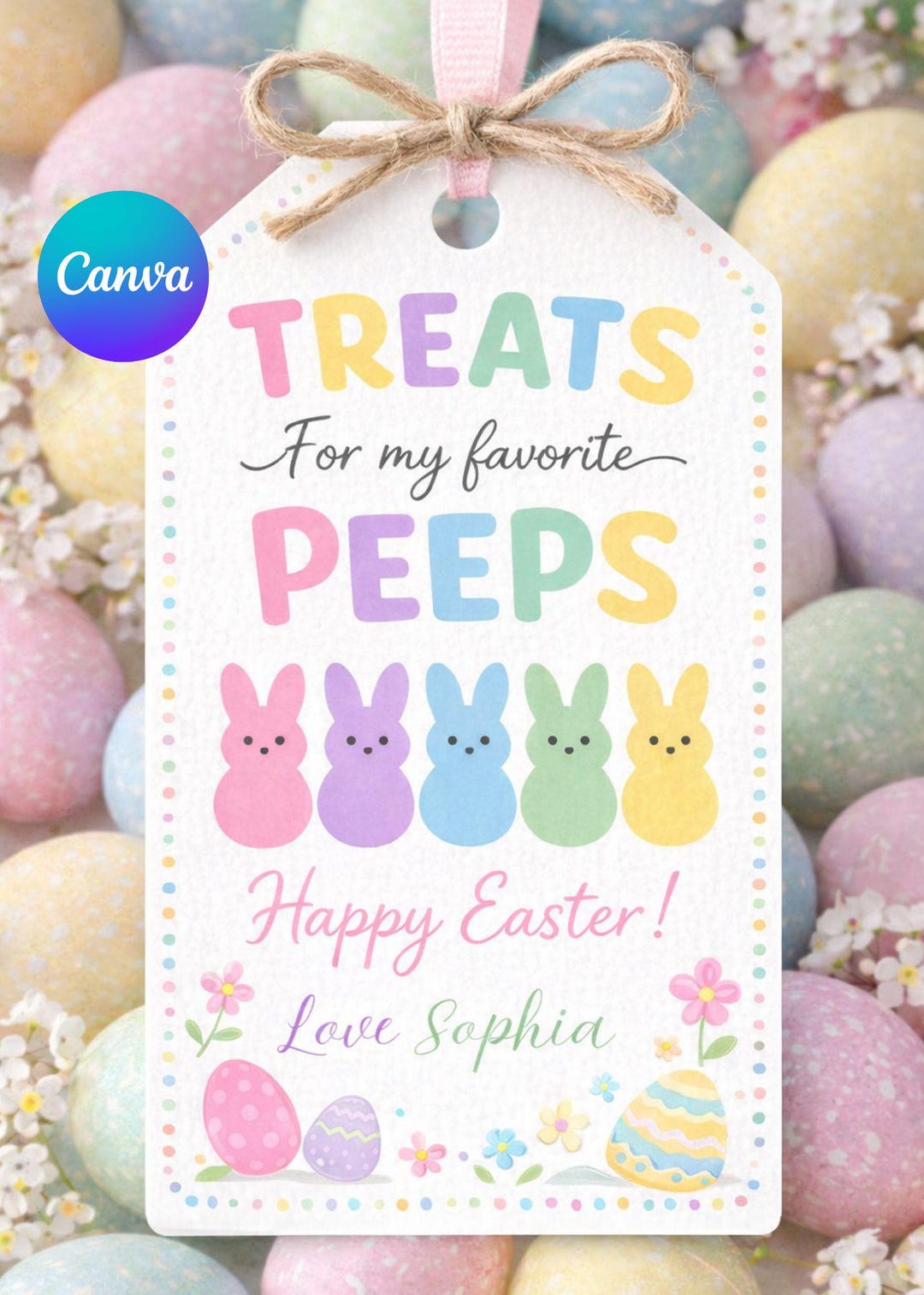 Peeps Easter Gift Tags Easter Printable, Coworker Teacher Classroom ...