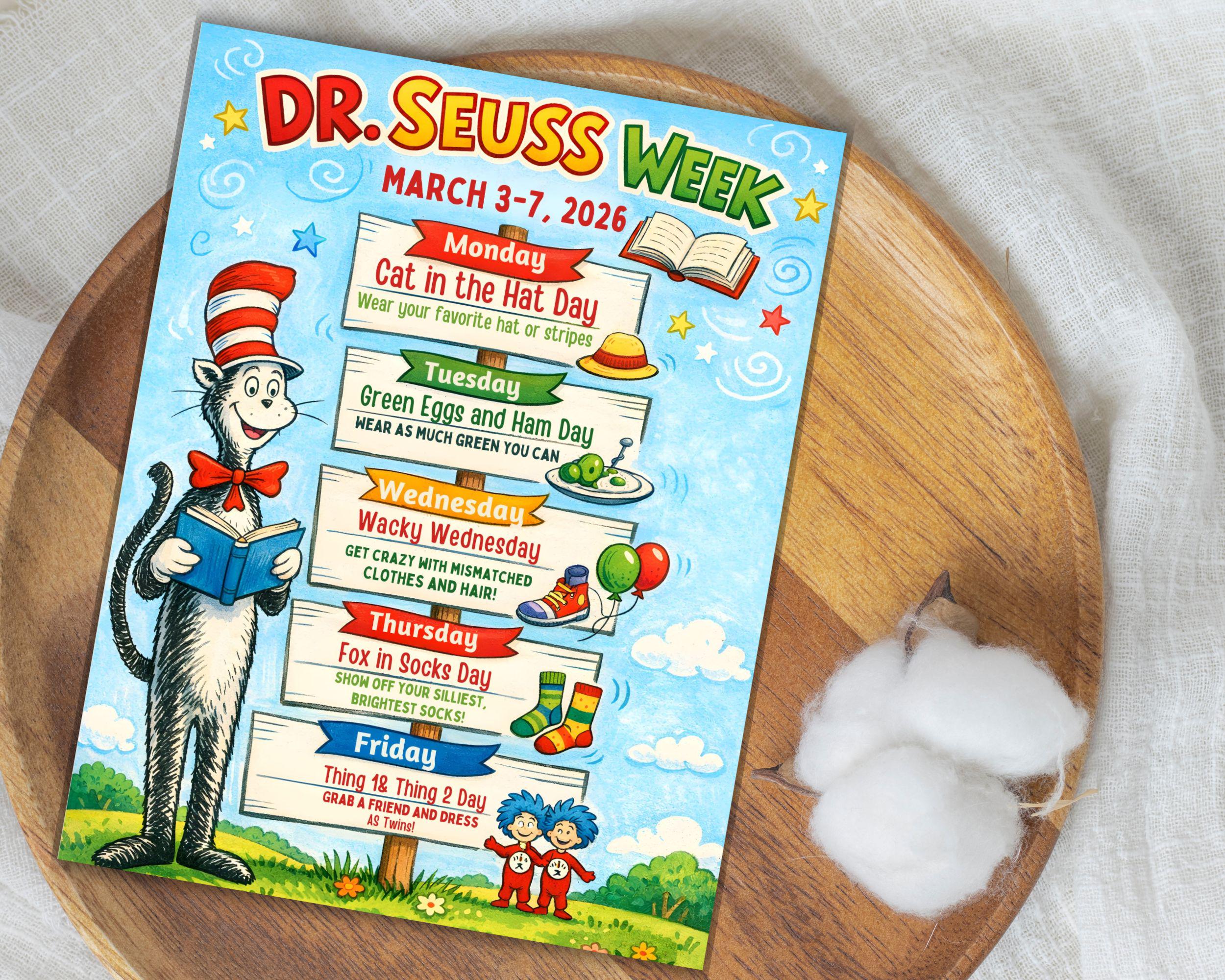 Editable Dr. Seuss Template | School Reading Flyer | Printable ...