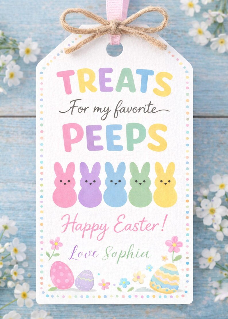 Peeps Easter Gift Tags Easter Printable, Coworker Teacher Classroom ...
