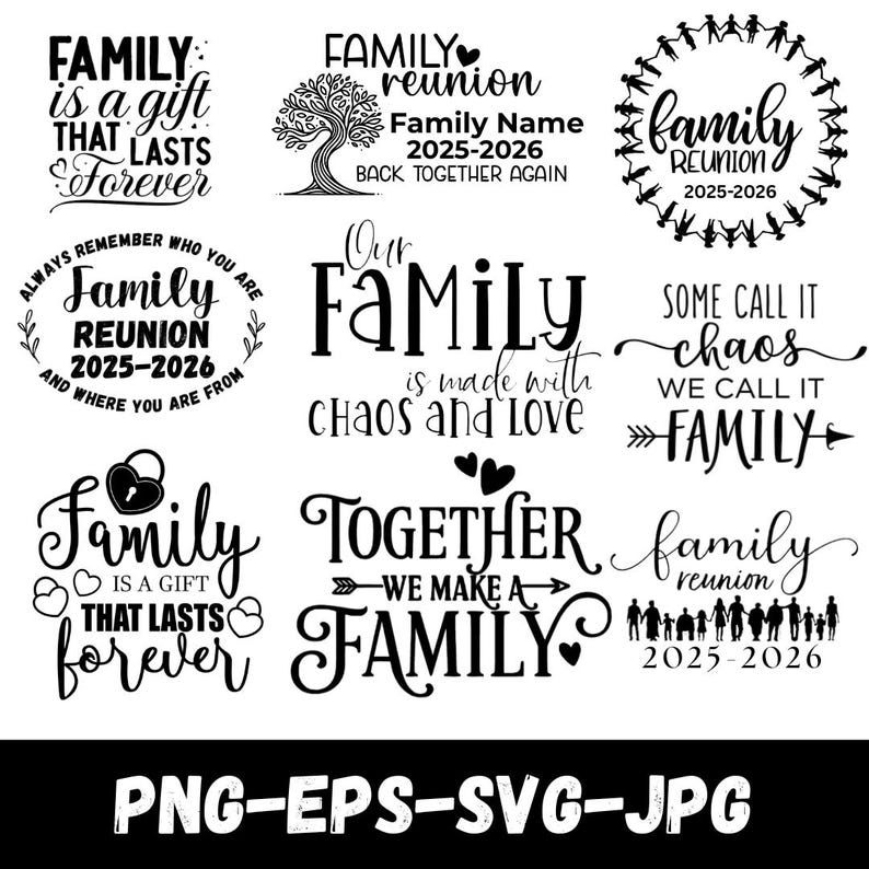 2025 Family Reunion SVG Bundle, Family Tree, Quotes (digital Download ...