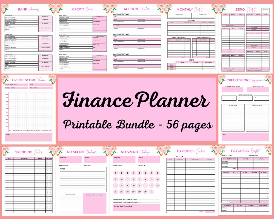 Printable Budget Planner. Financial Planner. Weekly Monthly - Etsy