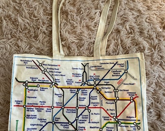 Tote Bag Weekender Tote Map London Tube Underground - Etsy