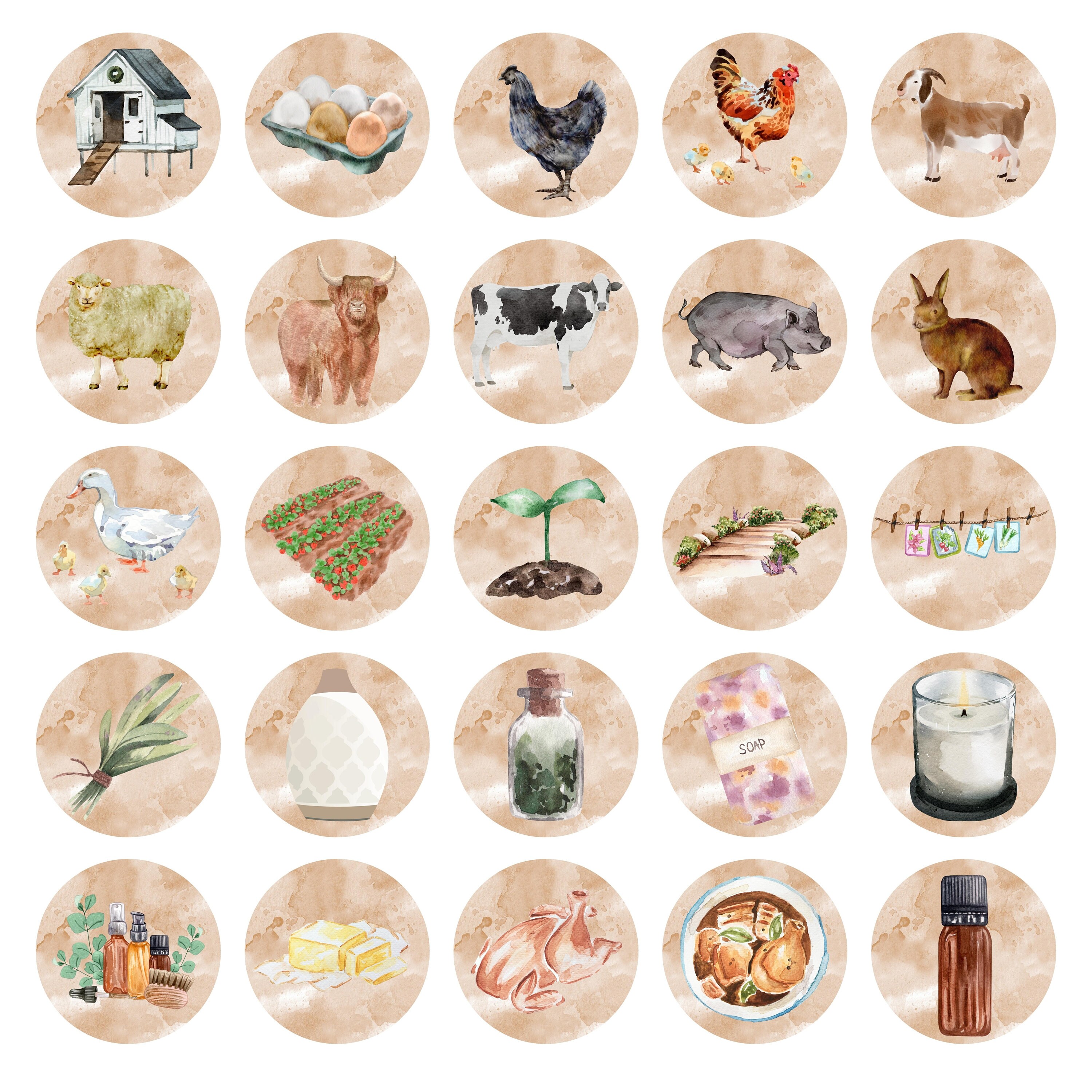 Homesteading Instagram Highlight Covers Neutral, Watercolor, Gardening ...