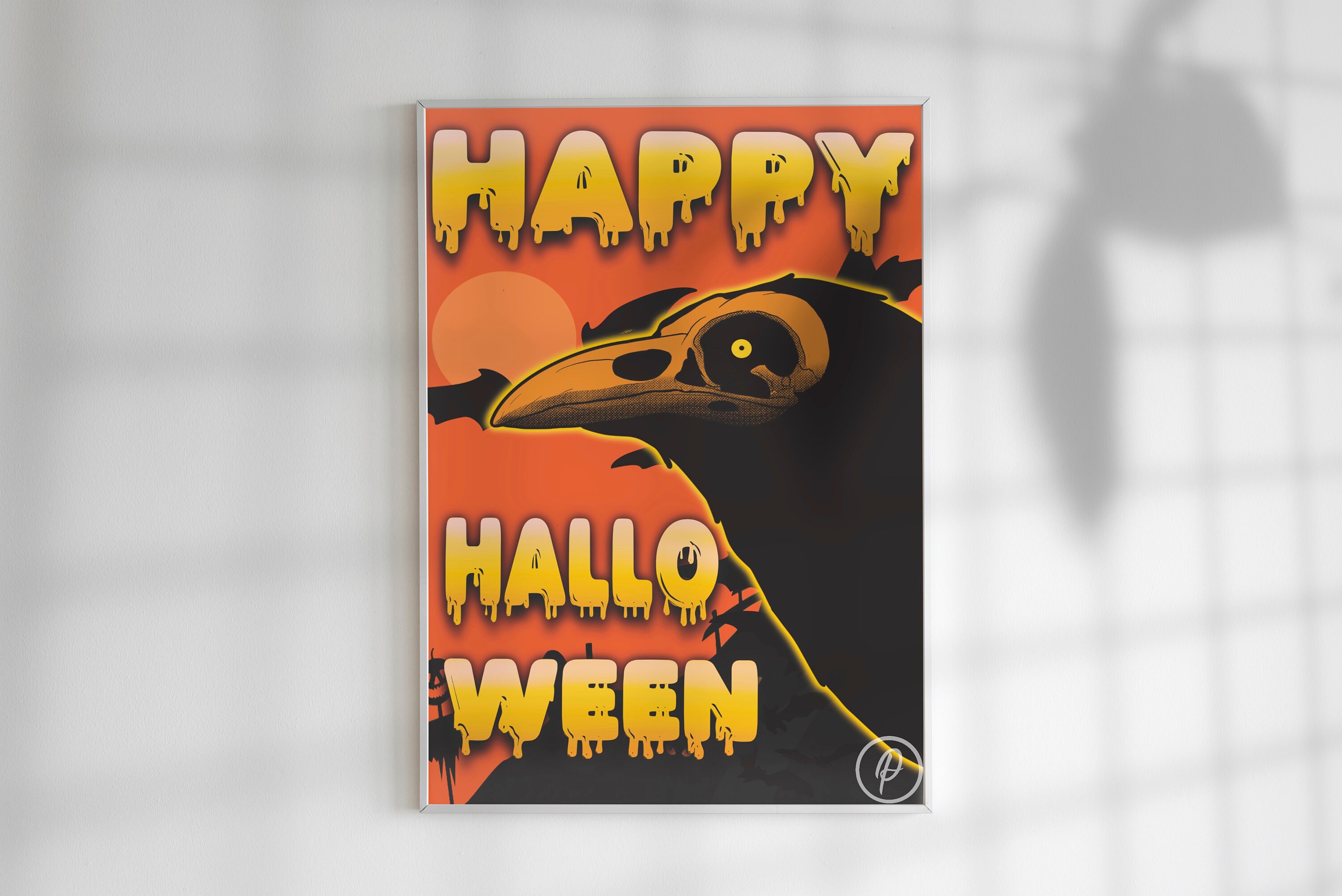 Undead Crow Printable Wall Décor, Gift for Halloween, Gothic Homeware ...