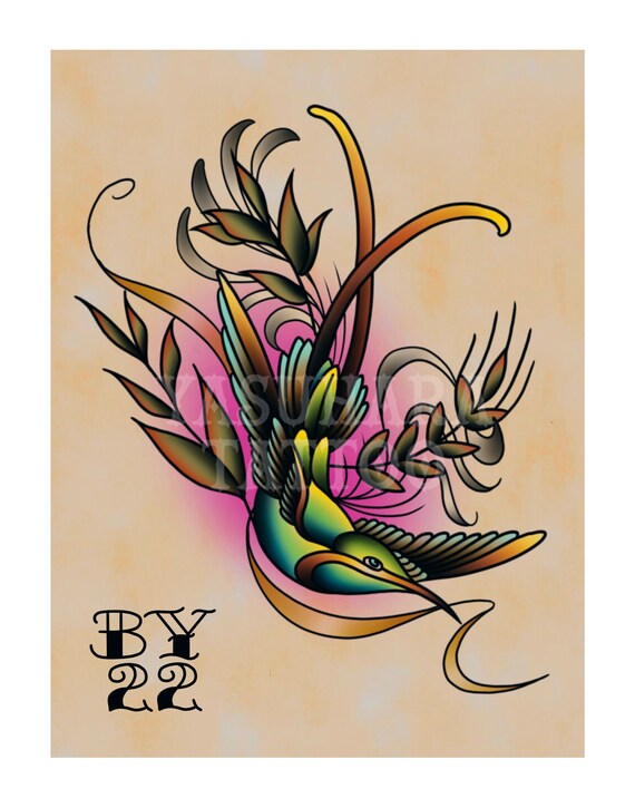 Traditional Hummingbird Tattoo