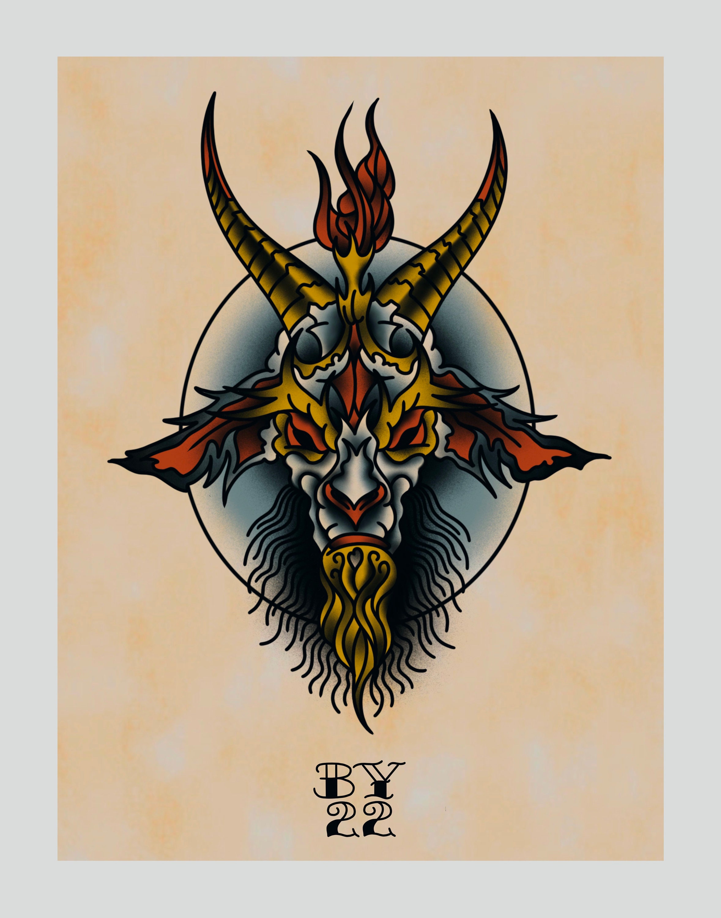 Traditional Baphomet Tattoo