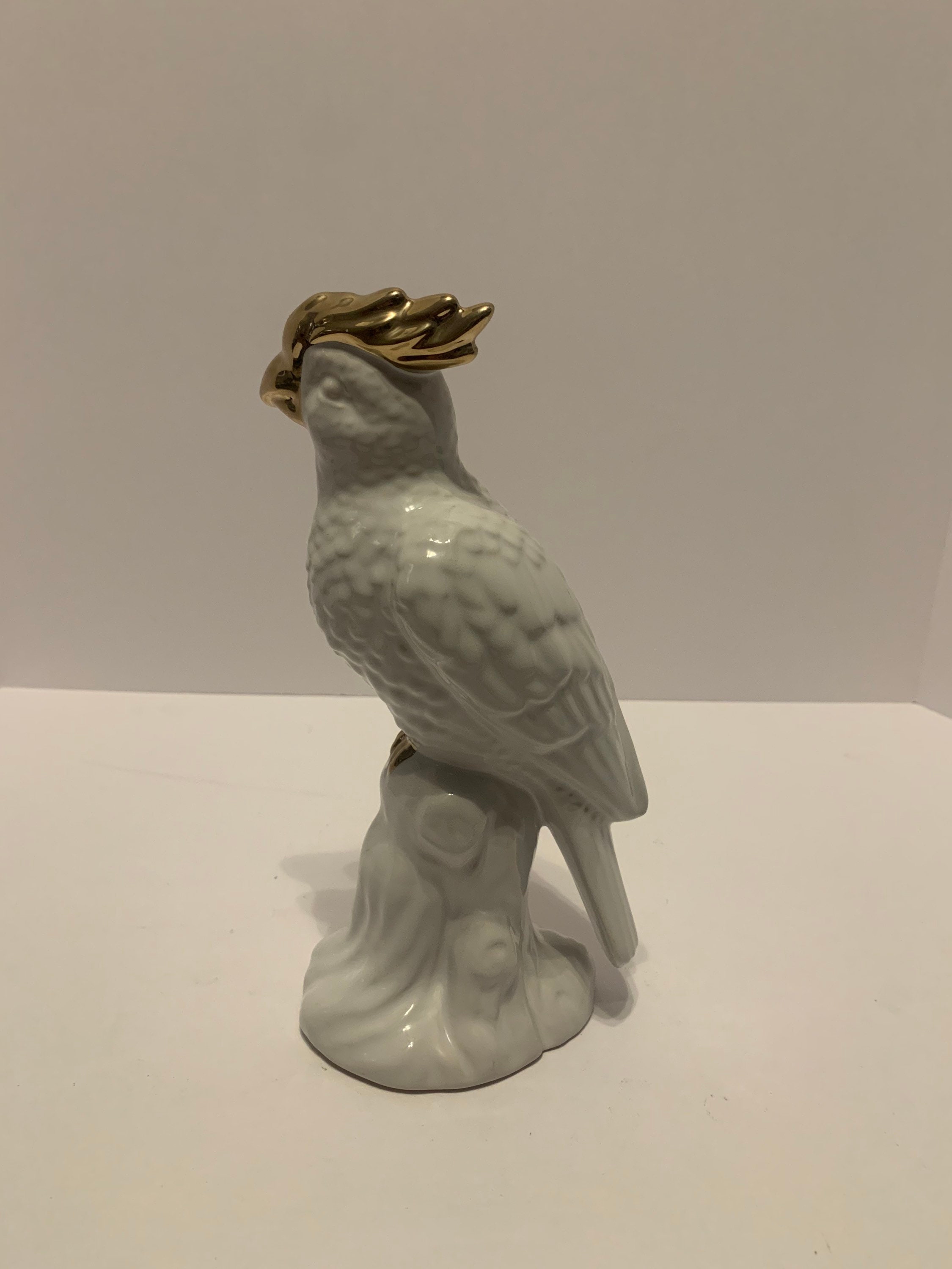 Vintage Porcelain Cockatoo Figurine With Gilded Beak, Crest and Talons ...