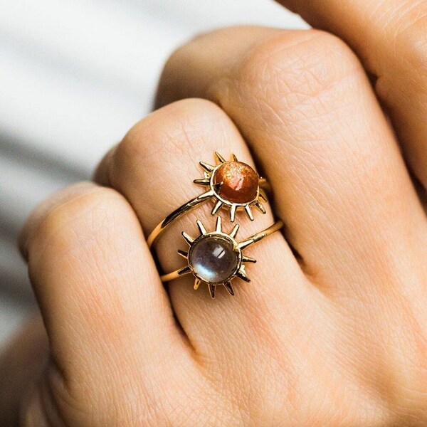 Sun and Moon Ring - Etsy