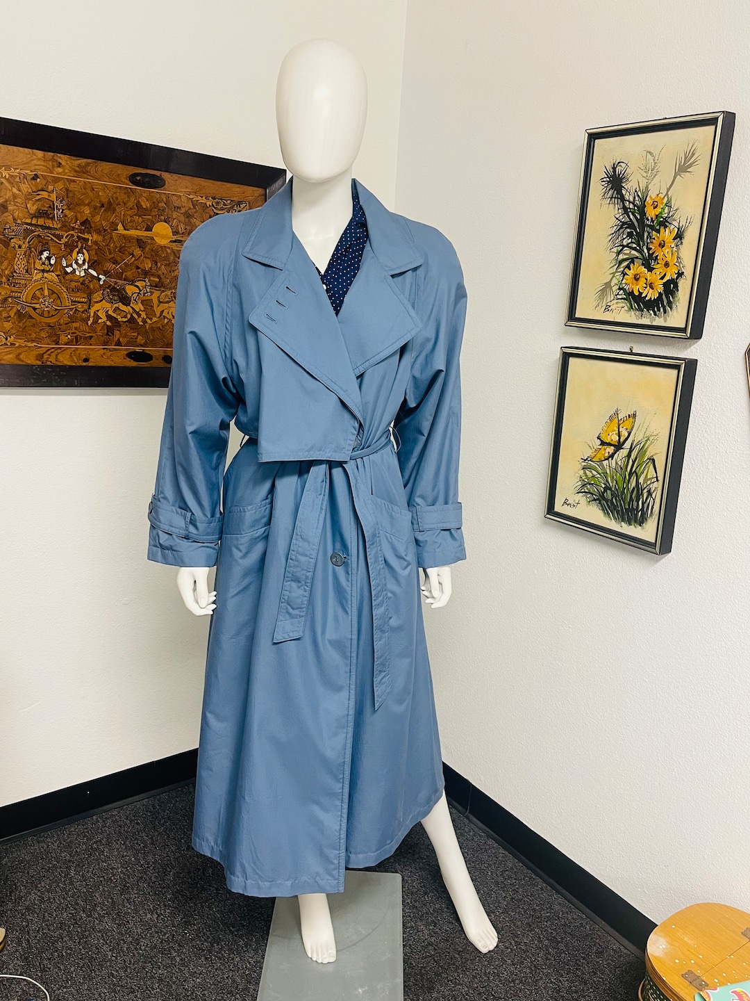 Utex Periwinkle Trench Coat - Etsy