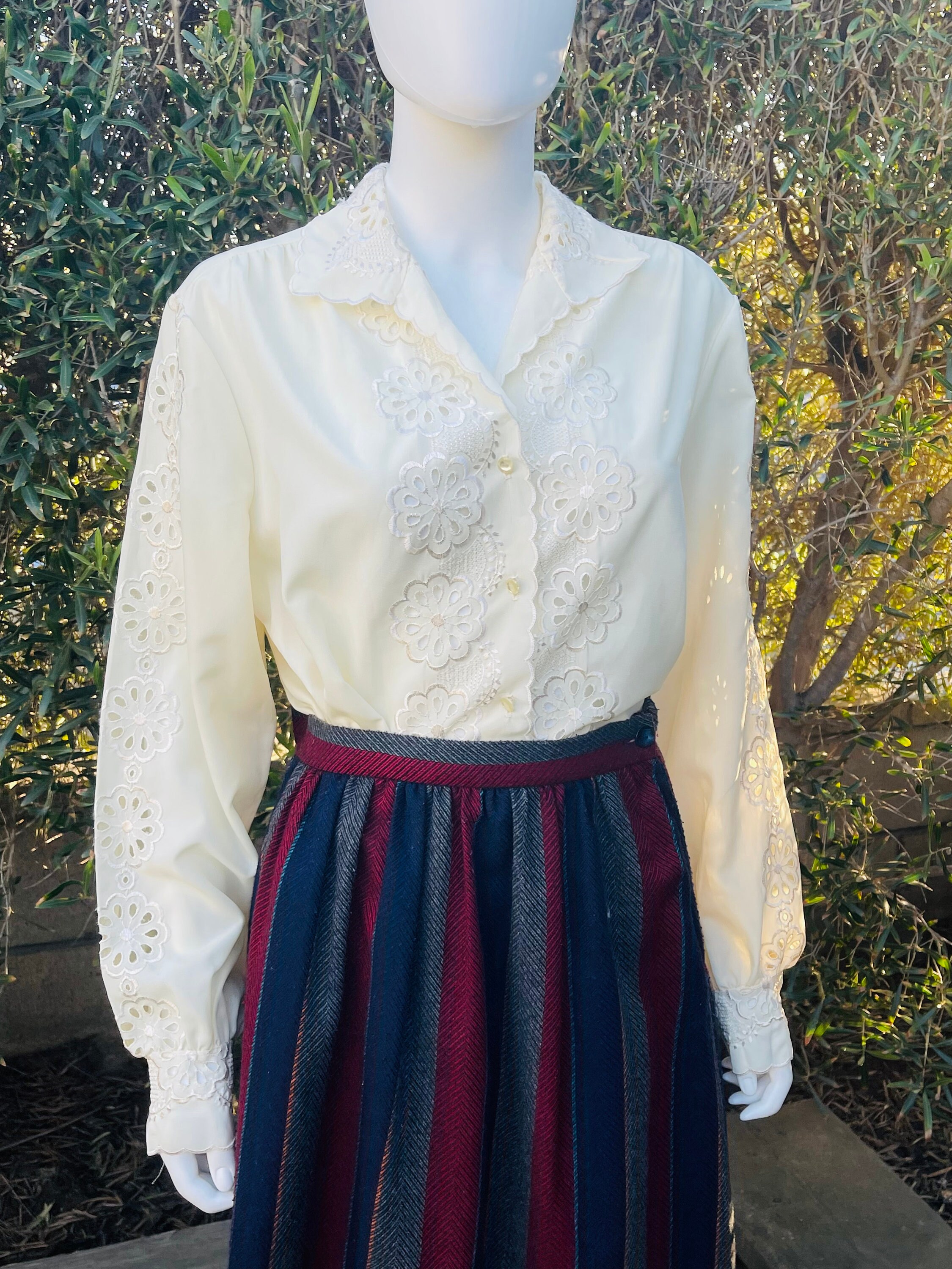 Vintage Lee Mar Pageant Floral Cut Out Blouse - Etsy