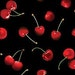 Cherry Fabric Cute Cherries Black 100% Cotton Kanvas Studios for ...