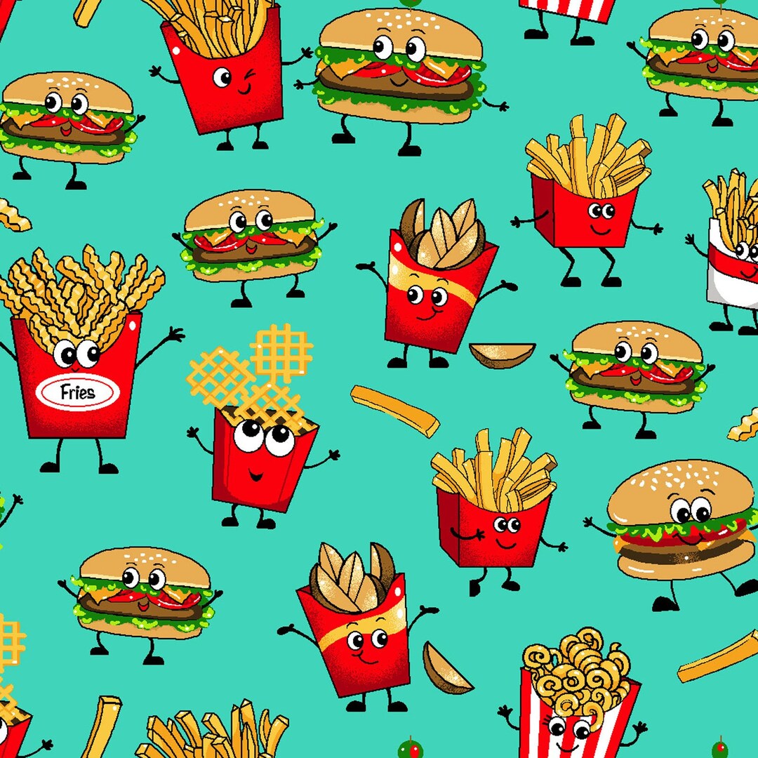 Hamburger Fabric Burger and Fries Drive Thru Snacks by - Etsy