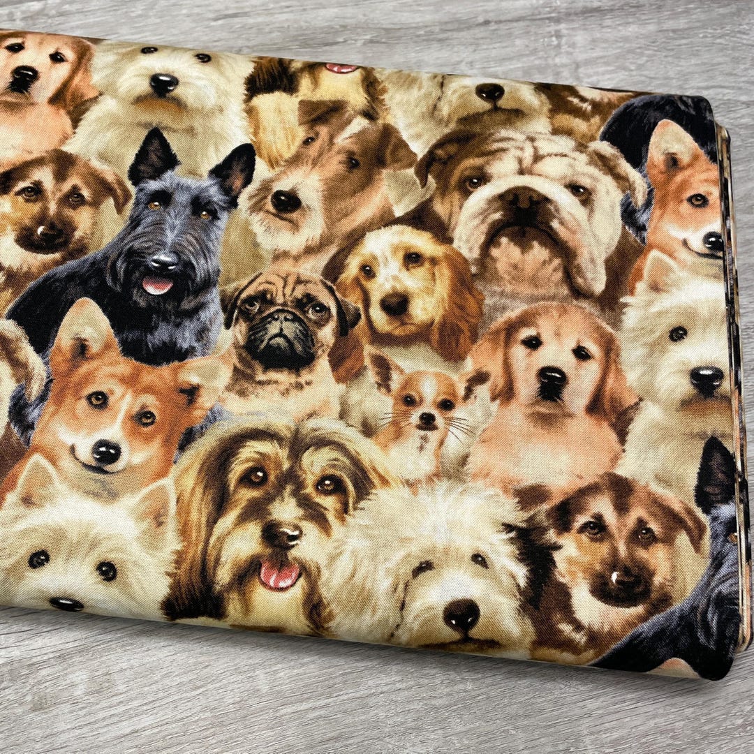 Petpourri Dog Fabric - Elizabeth's Studio - 100% Cotton - Puppy Fabric ...