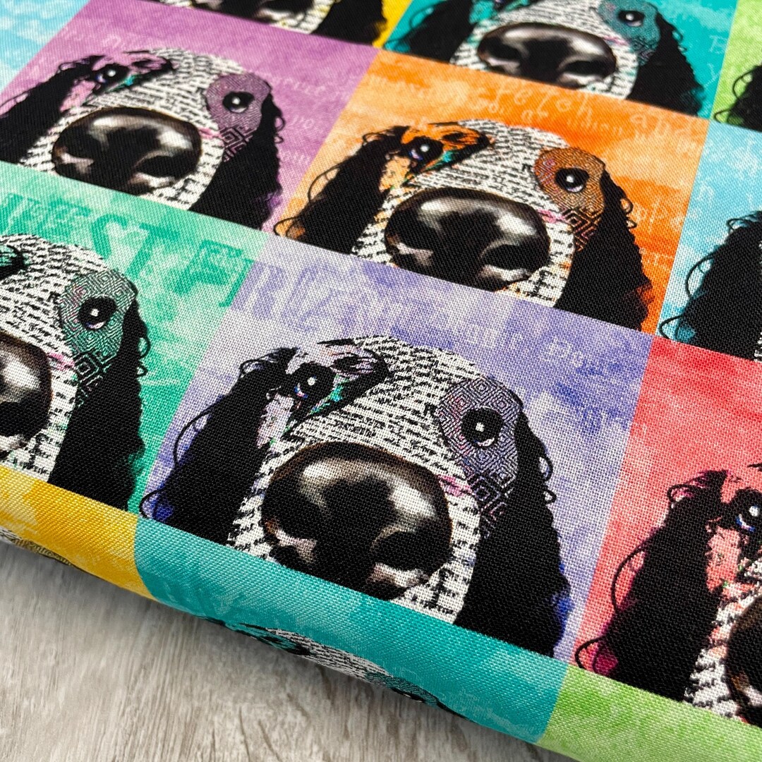 Pup Art Dog Fabric - 3 Wishes - 100% Cotton - 22344 Multi-color - Raise ...