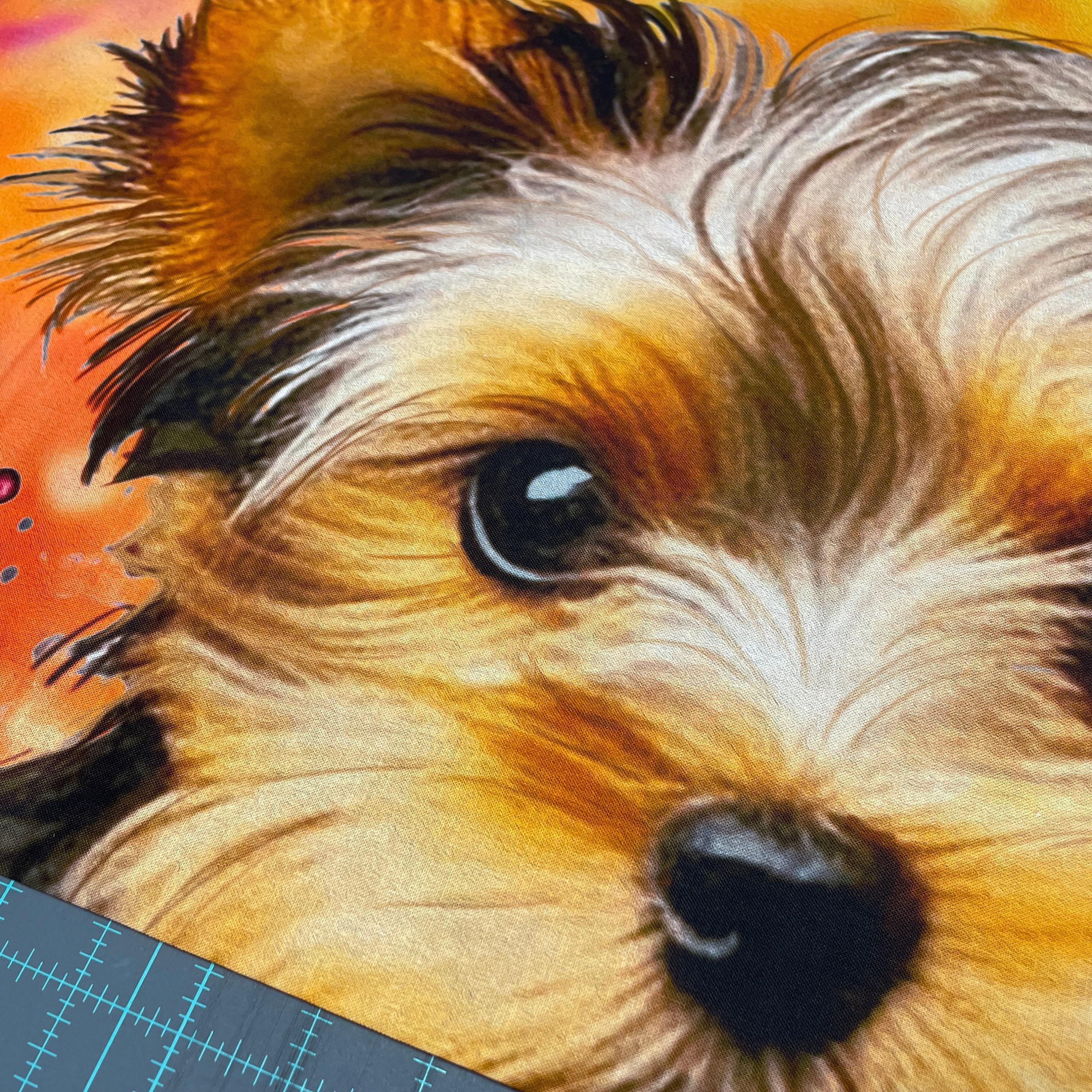 Yorkie Fabric Panel 35.5" X 44" - 100% Cotton - David Textiles ...