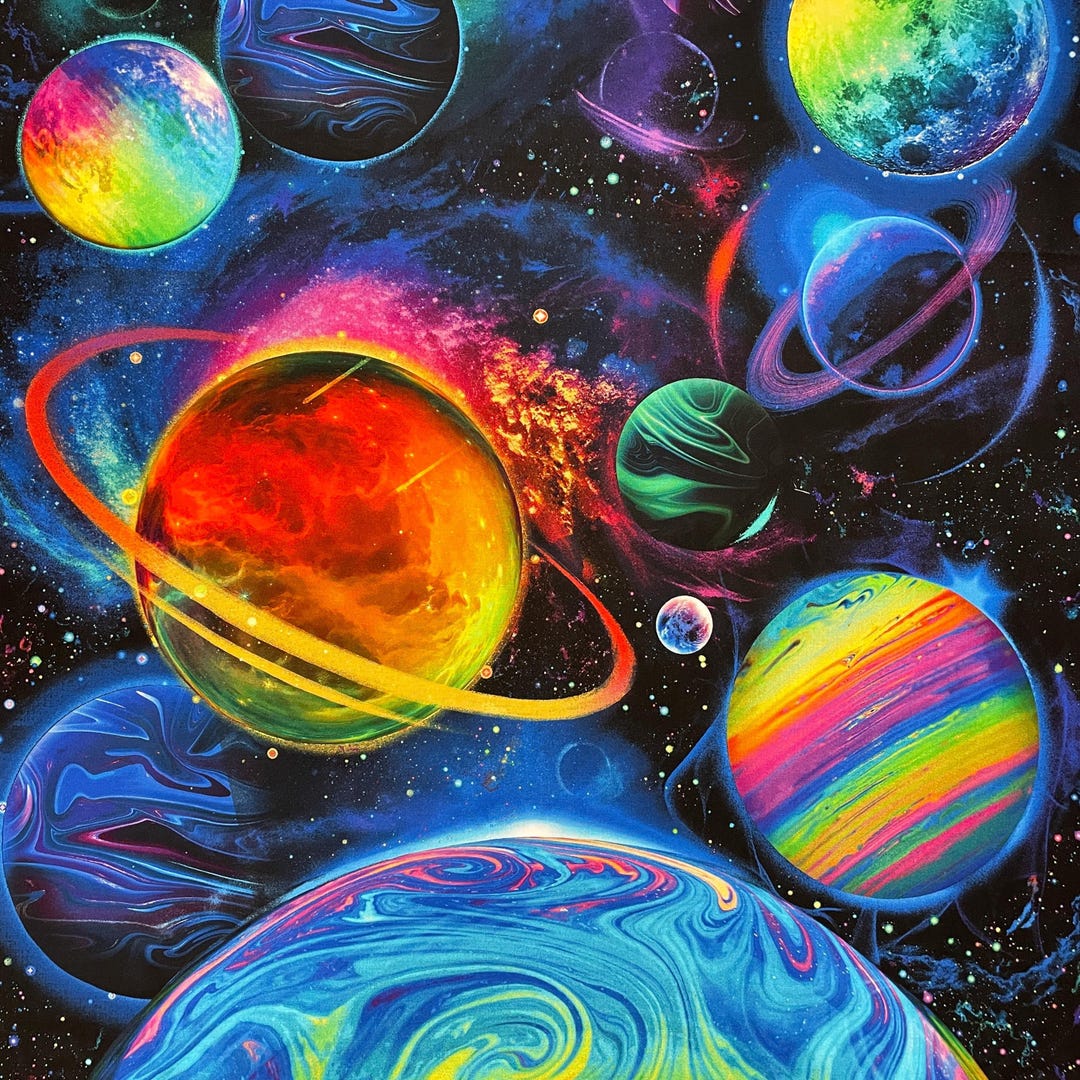 Planet Panel 22" X 43"- Timeless Treasures - 100% Cotton Fabric - Solar ...