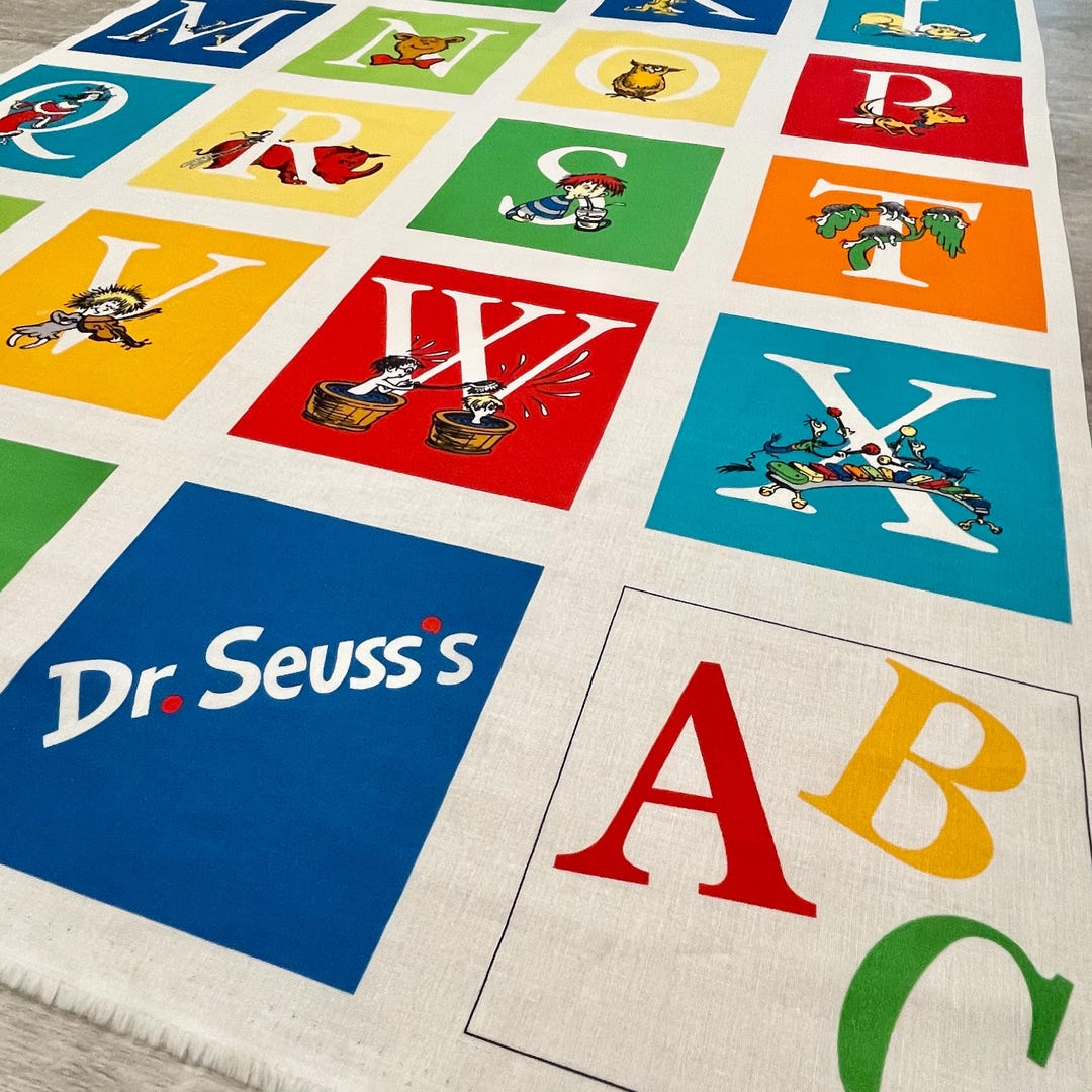Dr. Seuss ABC Panel - 24" X 44" - Robert Kaufman - 100% Cotton Fabric ...