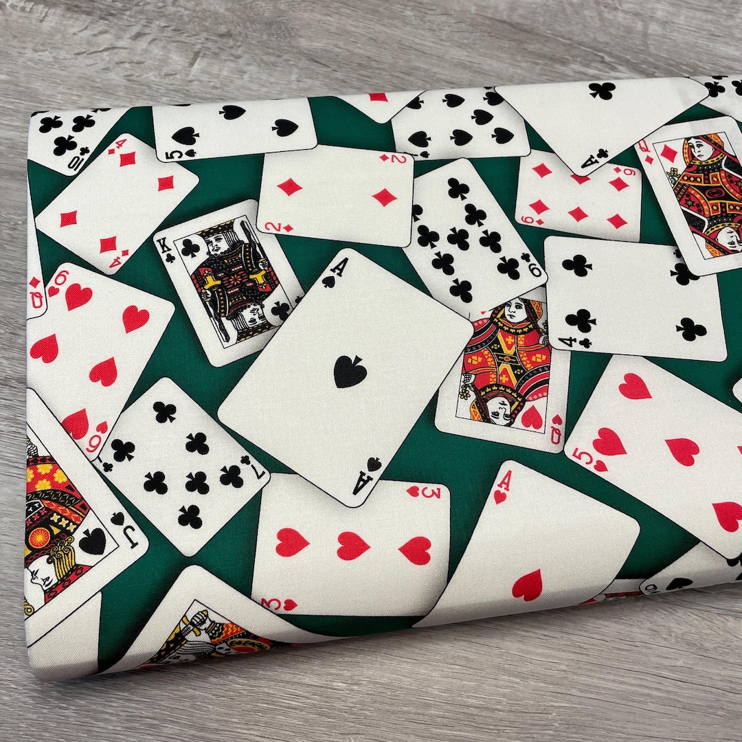 Playing Cards Fabric by the Yard 100% Cotton Fabric Poker Material Card ...