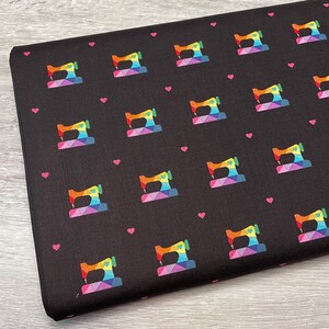 Rainbow Sewing Machine Fabric Riley Blake 100% Cotton Sewing Theme ...