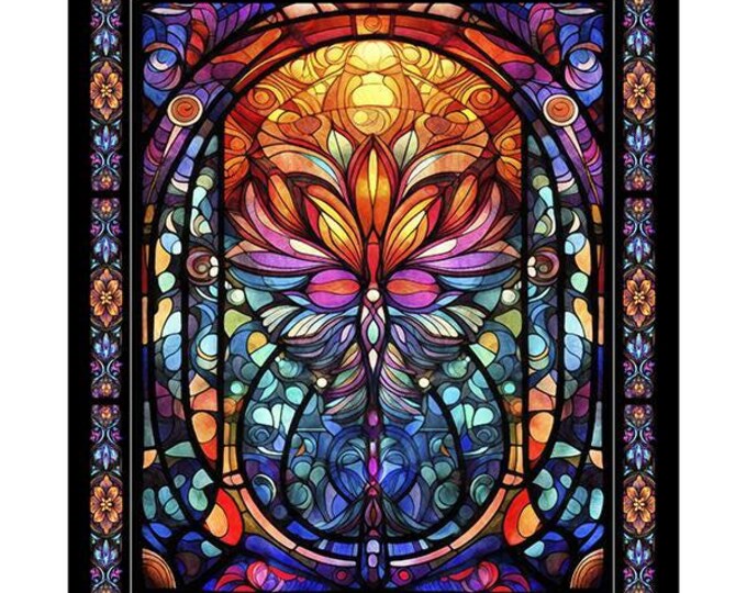 Stained Glass Fabric Panel - 36" X 44" - Radiant Reflections - QT ...