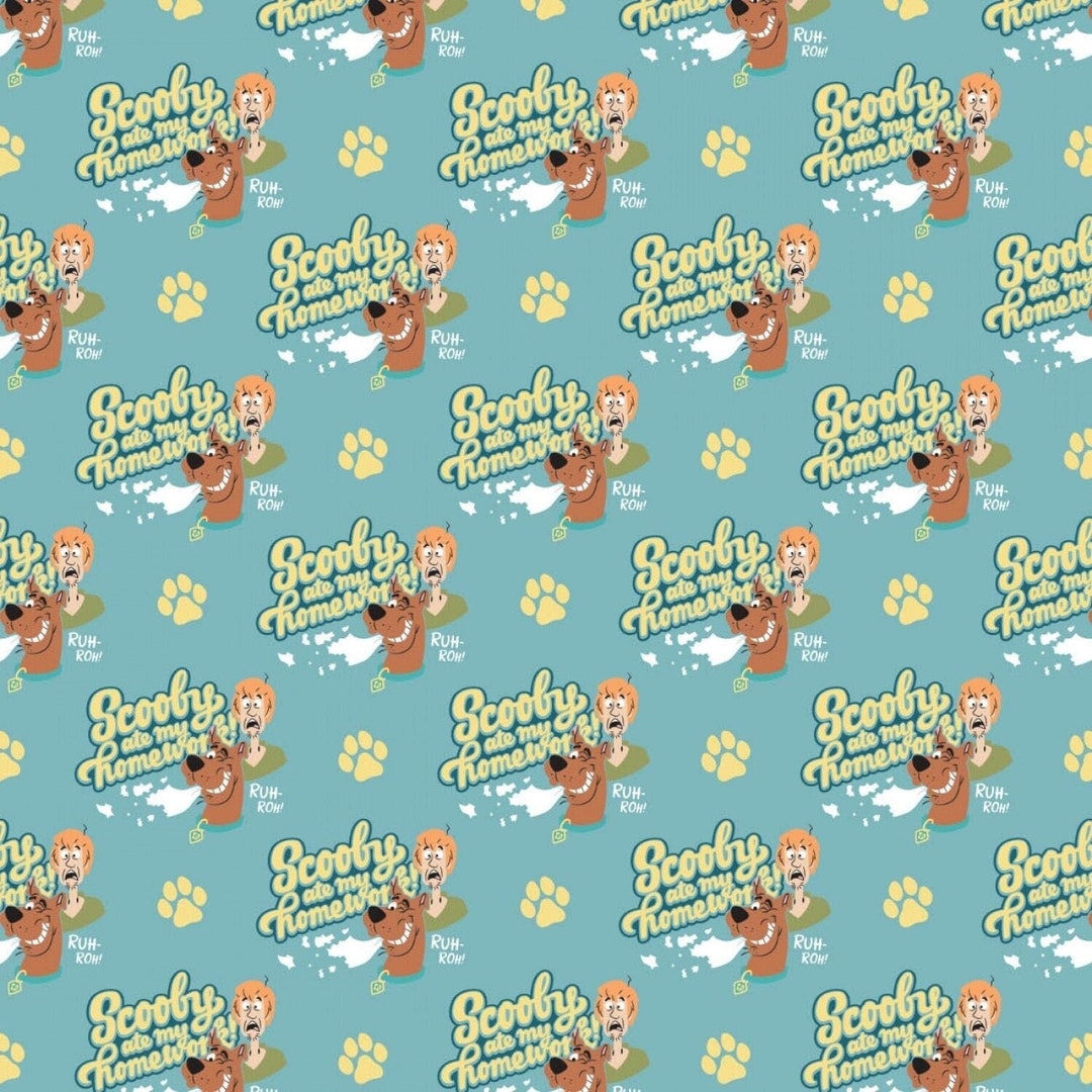 Scooby Doo Fabric Homework School Spirit Collection 100% - Etsy
