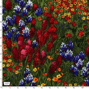 Wildflower Fabric Michael Miller 100% Cotton Fabric Wildflowers Blue ...