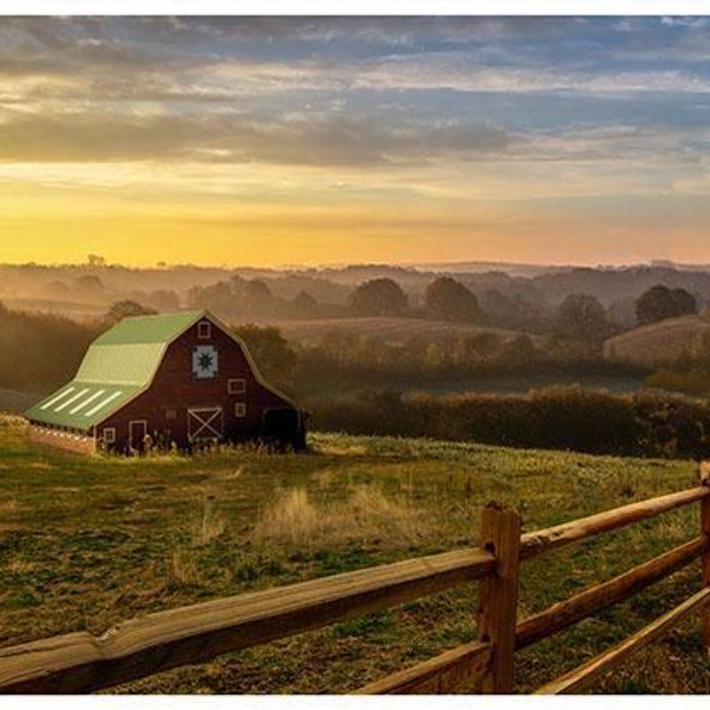 Cotton Red Barn Panel - Etsy