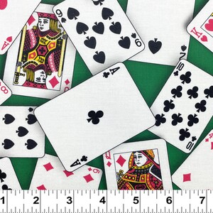 Playing Cards Fabric by the Yard 100% Cotton Fabric Poker Material Card ...