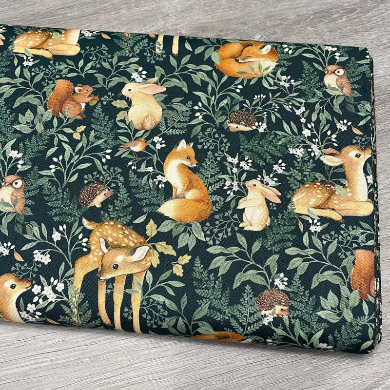 Woodland Animals Fabric - Etsy